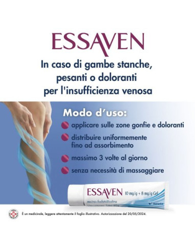 Essaven gel per insufficienza venosa e fragilità capillare 10mg + 8mg 40g