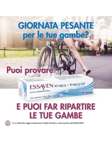 Essaven gel per insufficienza venosa e fragilità capillare 10mg + 8mg 80g